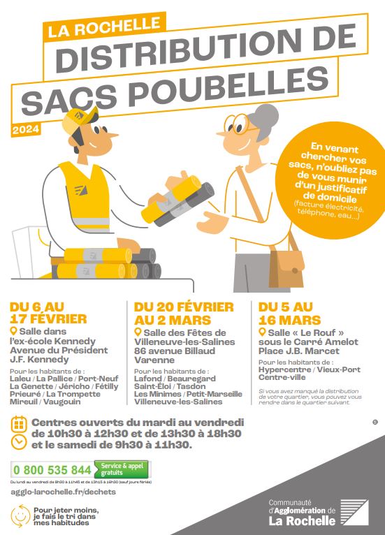 Distribution Sac Poubelle La Rochelle 2024